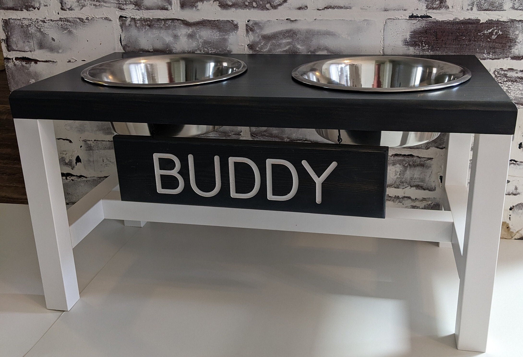 Large: Personalized Farmhouse Rustic Dog Feeding Stands - Etsy