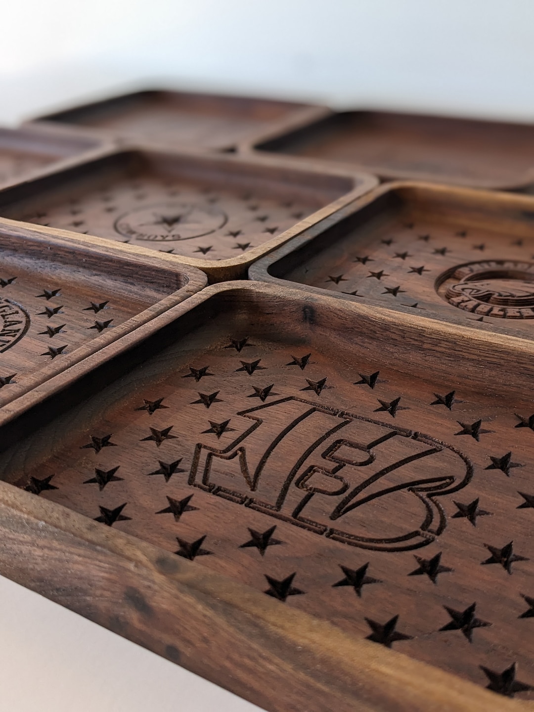 NFL Football Team Logo's - Engraved Tray - Walnut - Etsy