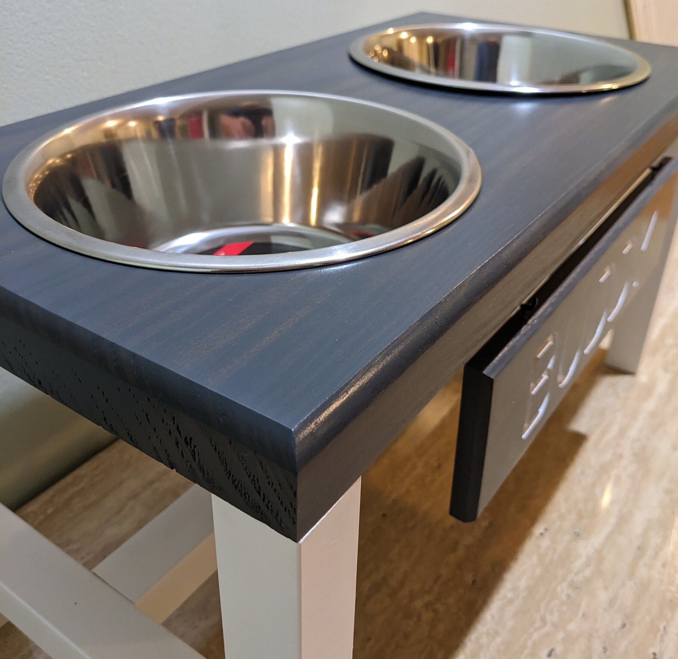 Large: Personalized Farmhouse Rustic Dog Feeding Stands - Etsy