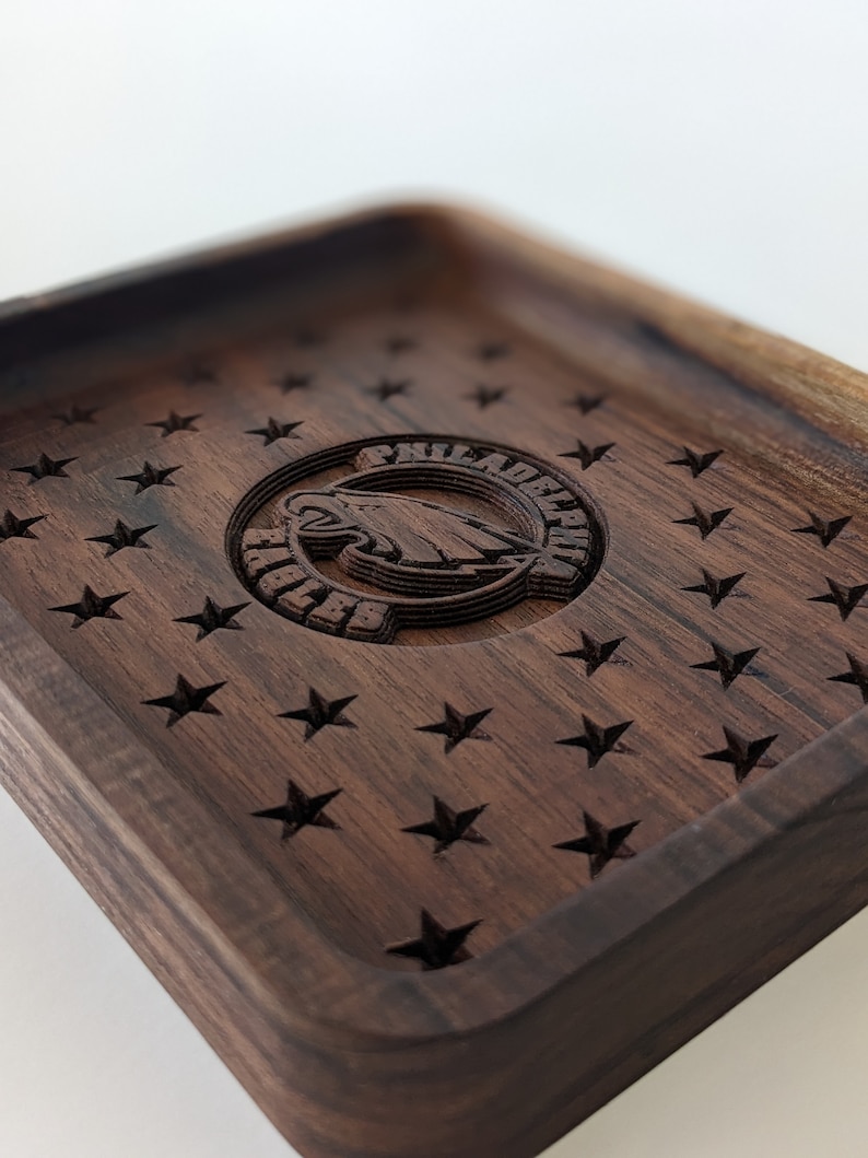 NFL Football Team Logo's - Engraved Tray - Walnut - Etsy