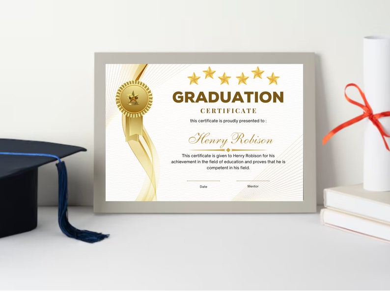 Custom Graduation Certificate Frame| Graduate Certificate| High School ...
