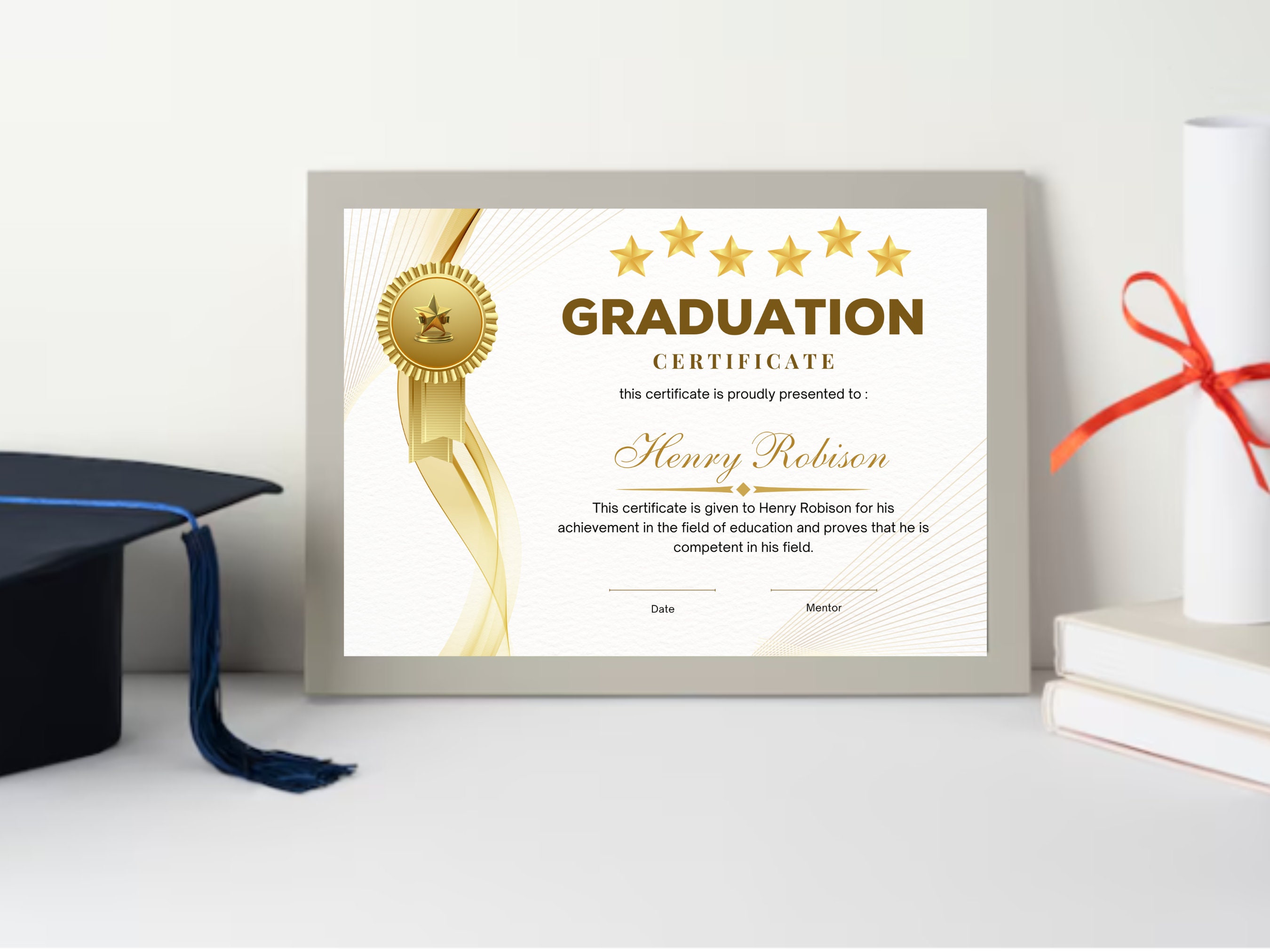 Custom Graduation Certificate Frame| Graduate Certificate| High School ...