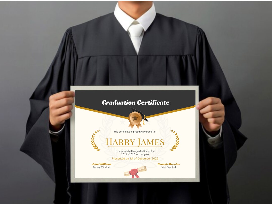 Elegant Graduation Certificate Frame| Graduate Certificate| High School ...
