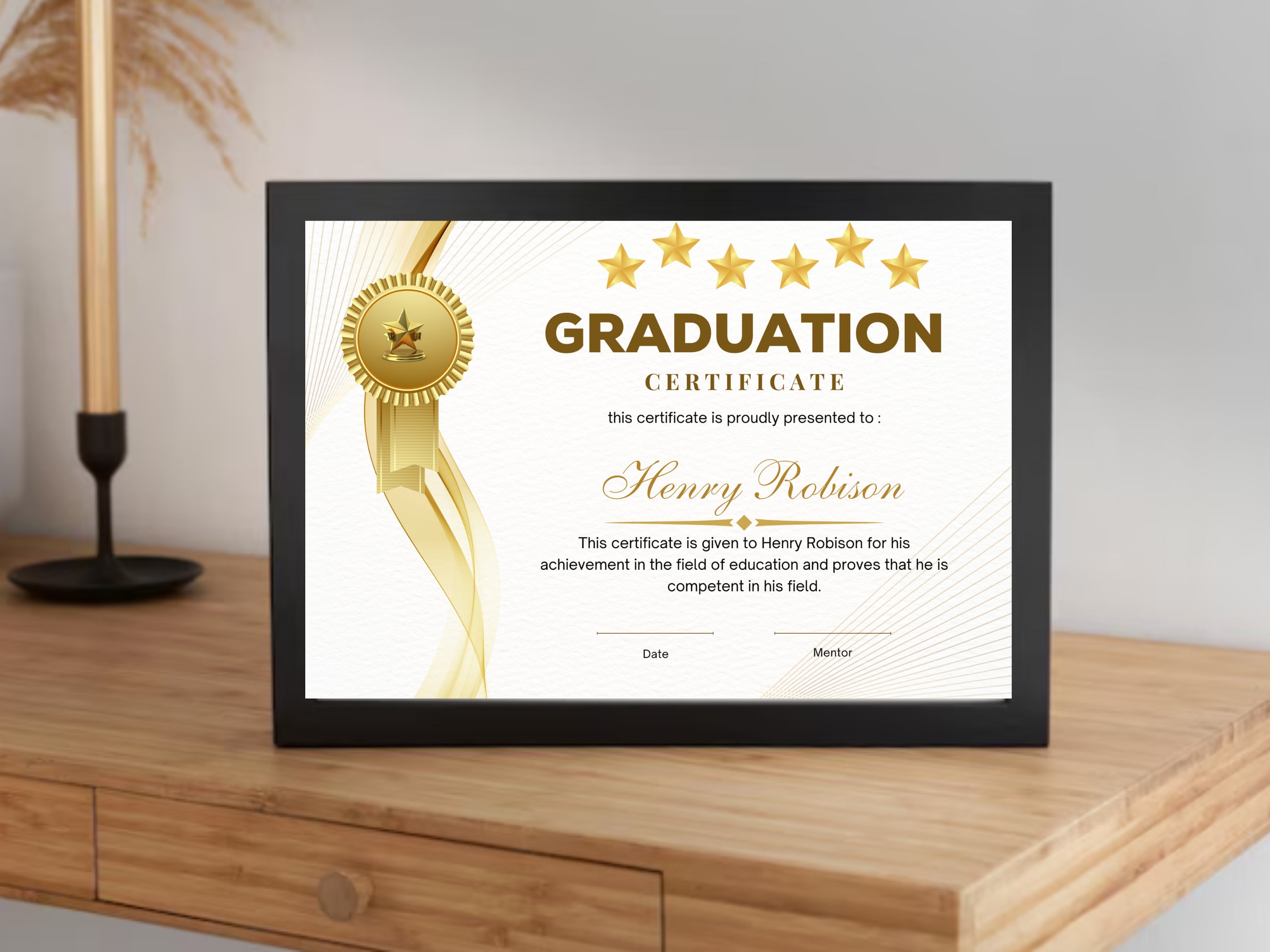 Custom Graduation Certificate Frame| Graduate Certificate| High School ...
