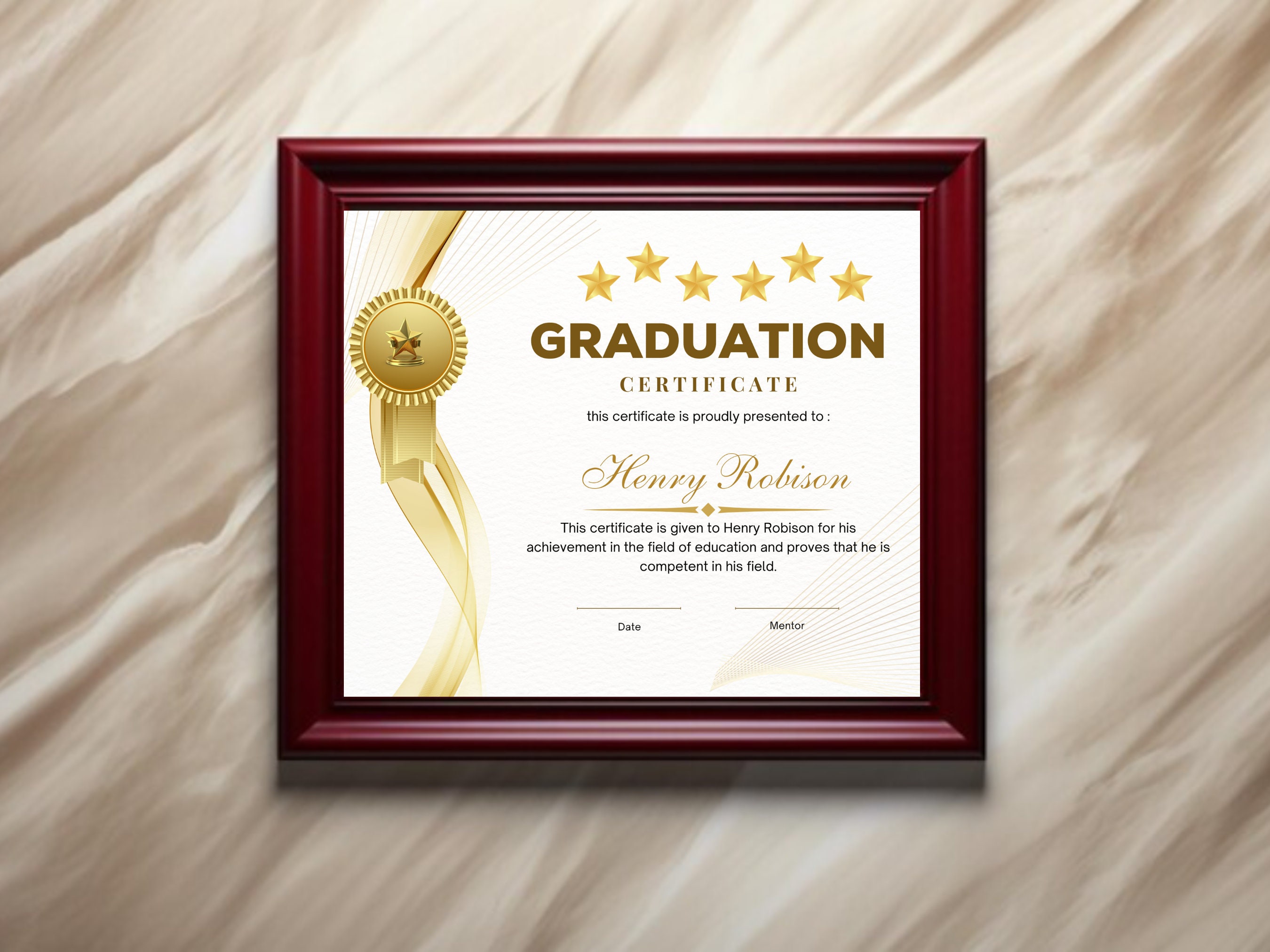 Custom Graduation Certificate Frame| Graduate Certificate| High School ...