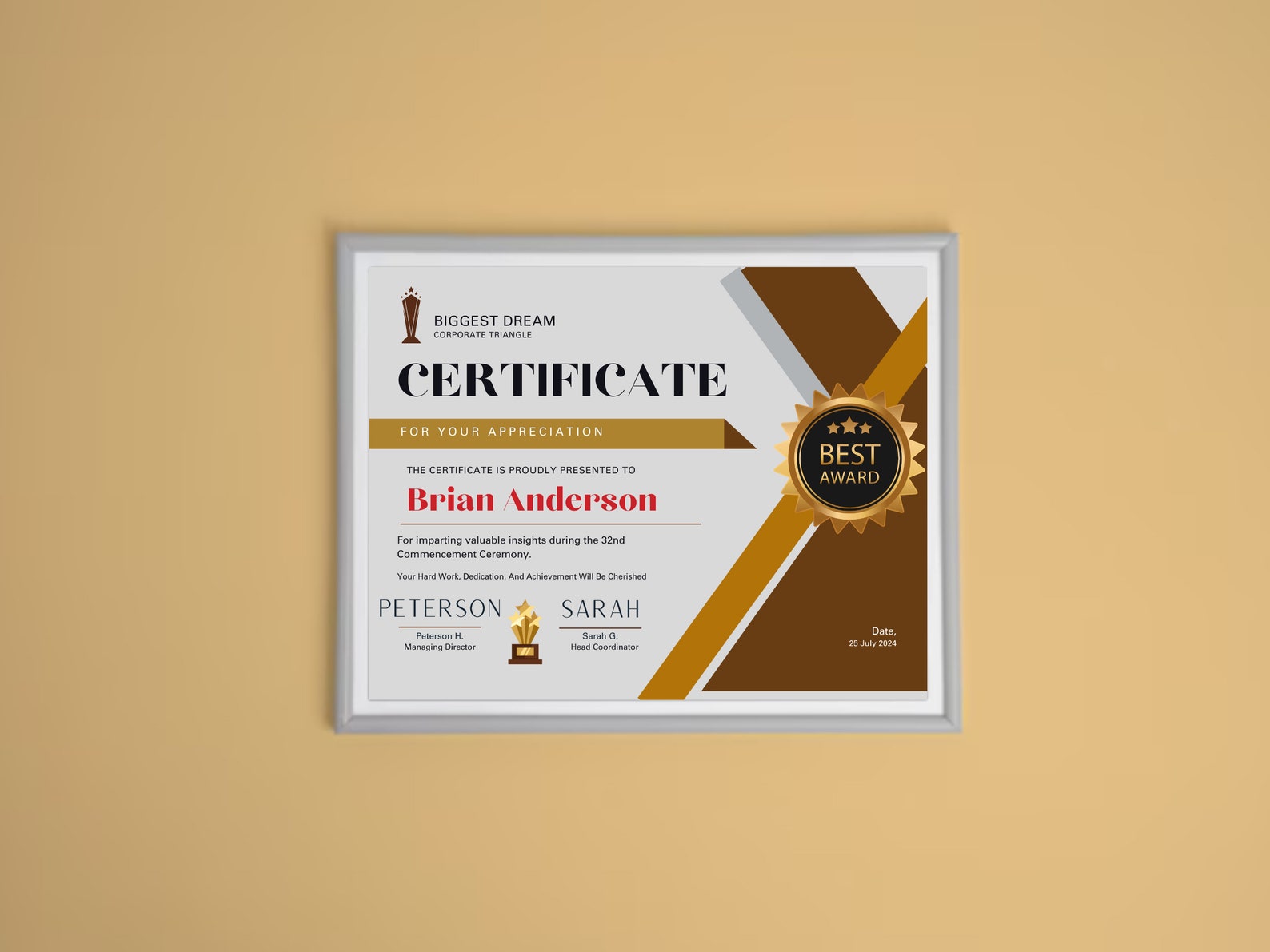 Custom Appreciation Certificate Holder | Award Certificate Design ...