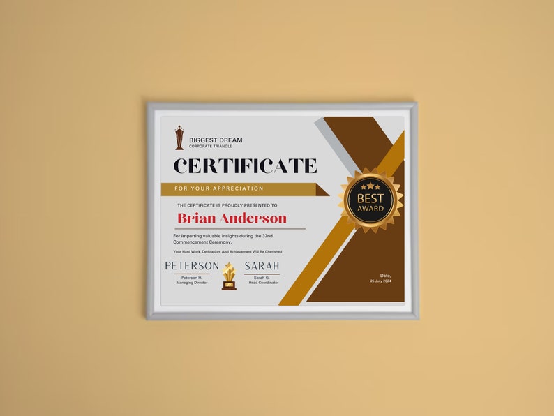 Custom Appreciation Certificate Holder | Award Certificate Design ...