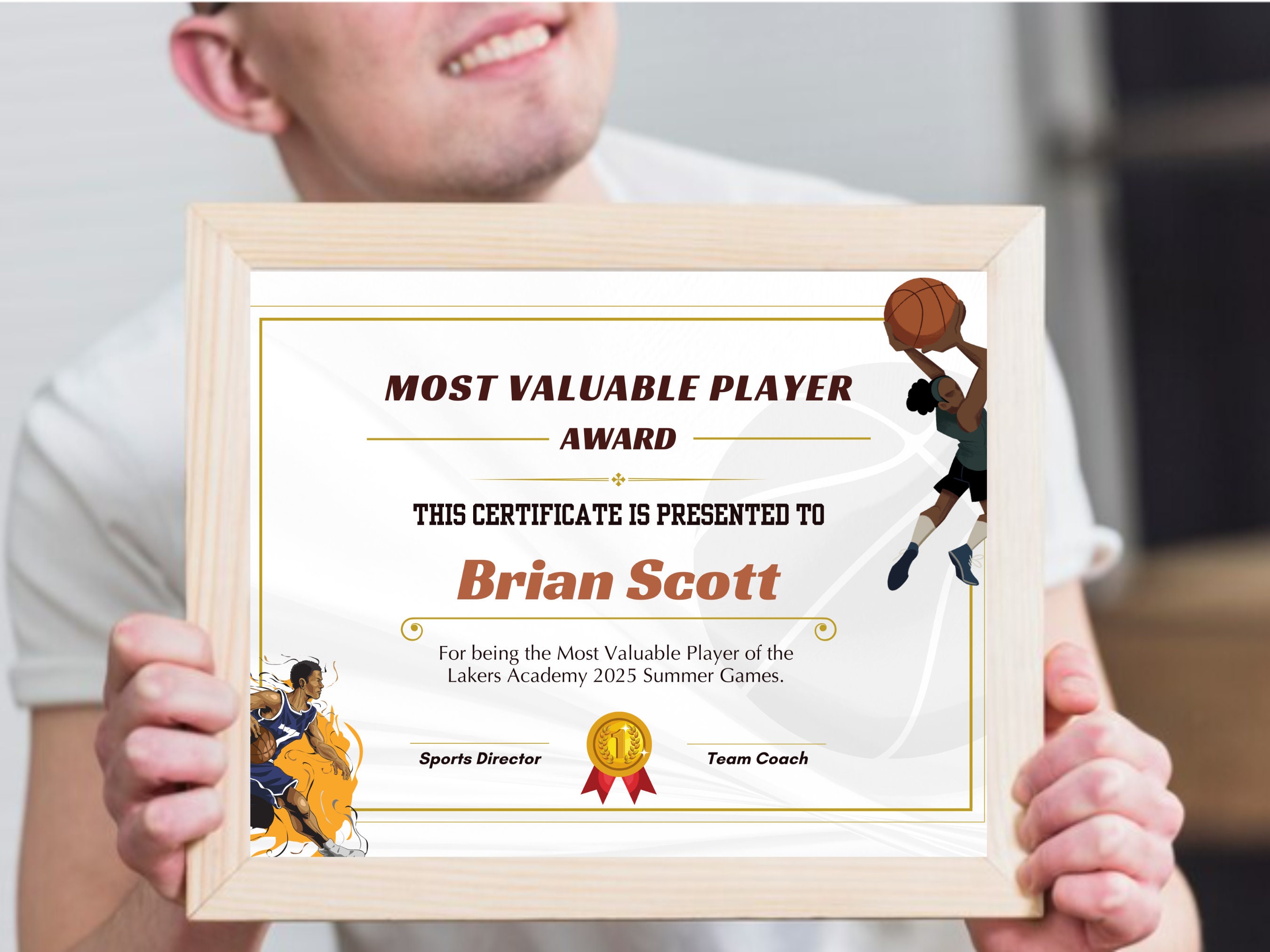 Printable Basketball Certificate Award| Recognition Award| Certificate ...