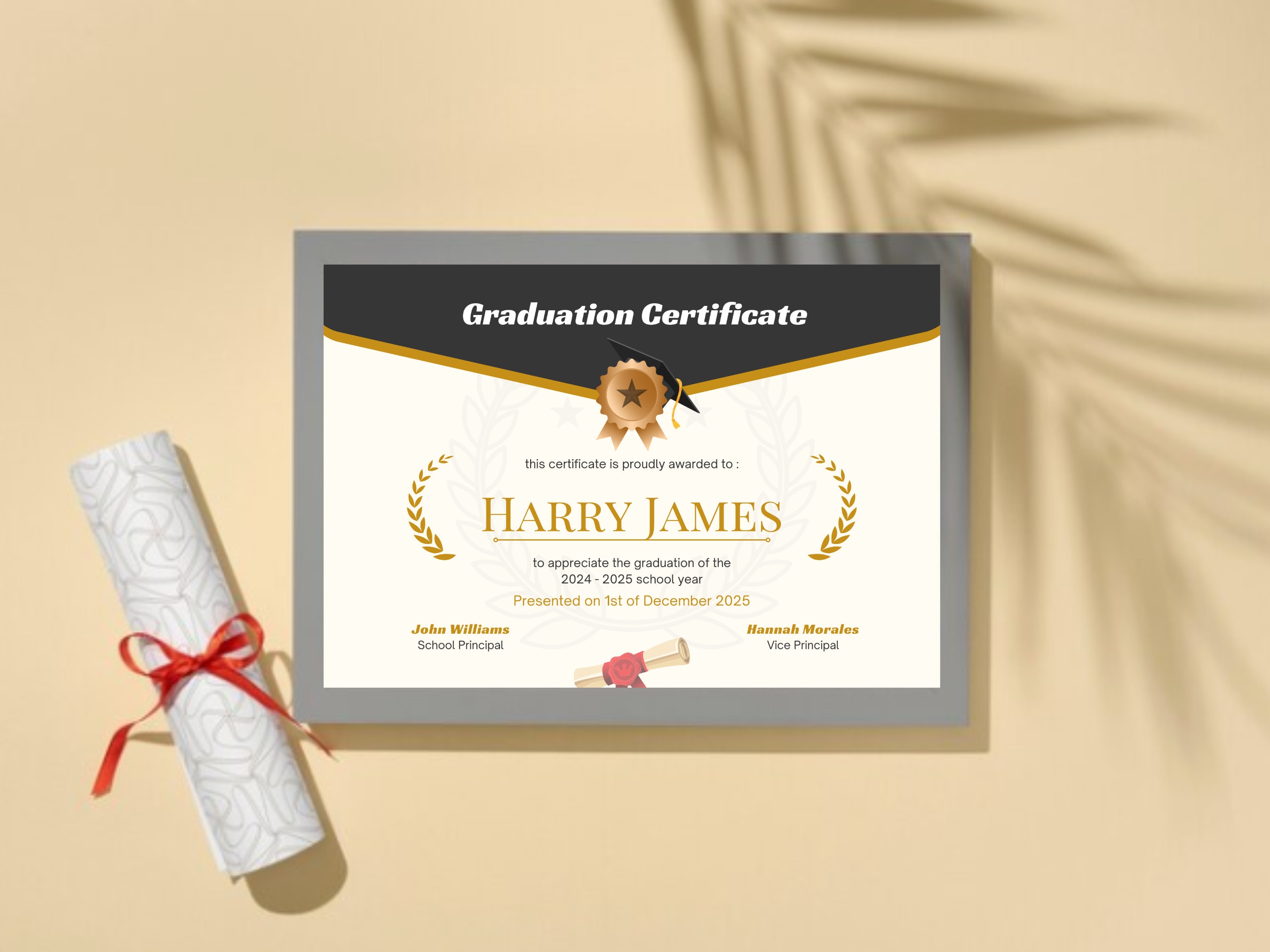 Elegant Graduation Certificate Frame| Graduate Certificate| High School ...