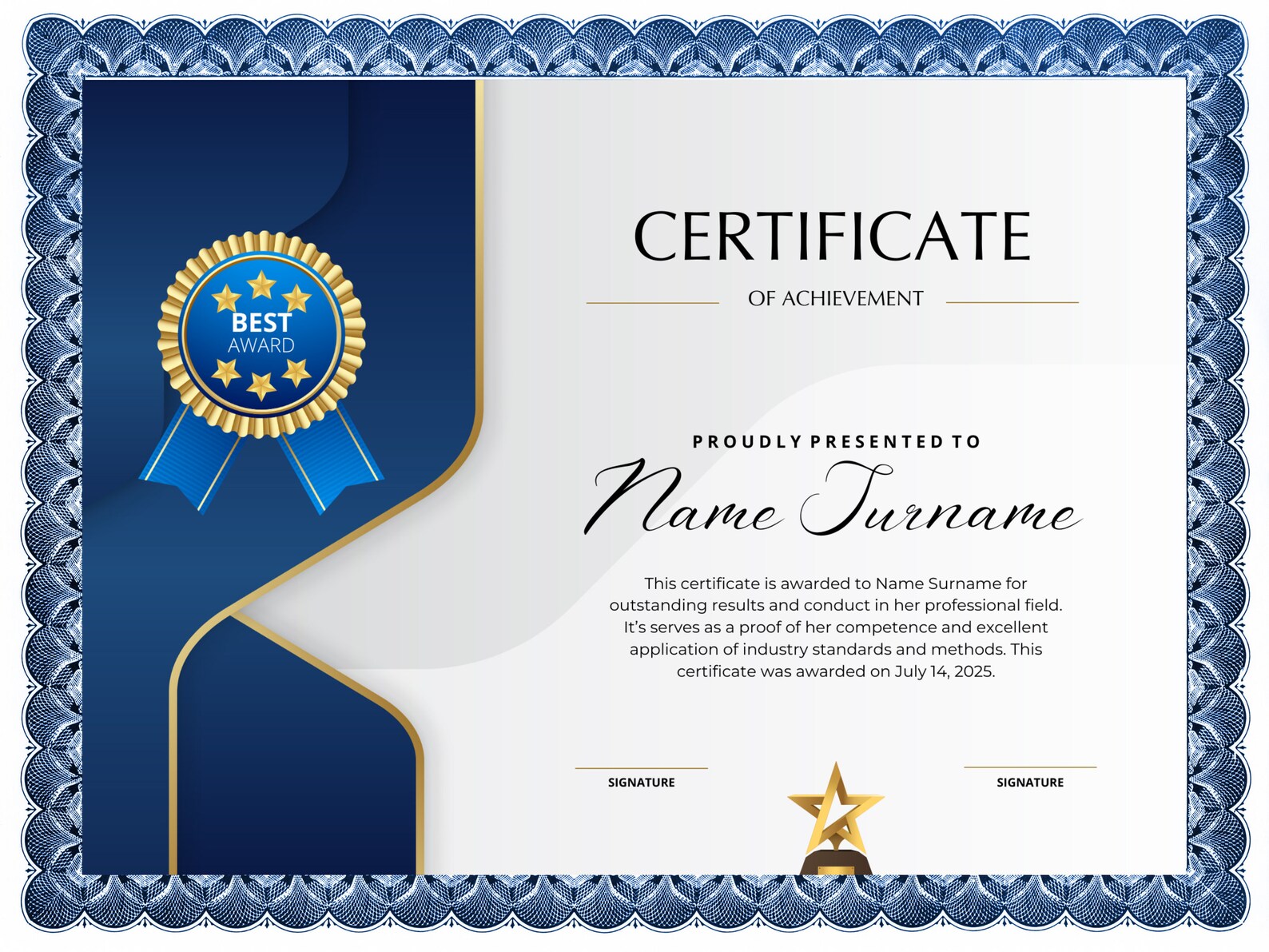 Printable Certificate of Achievement| Achievement Award| Customizable ...