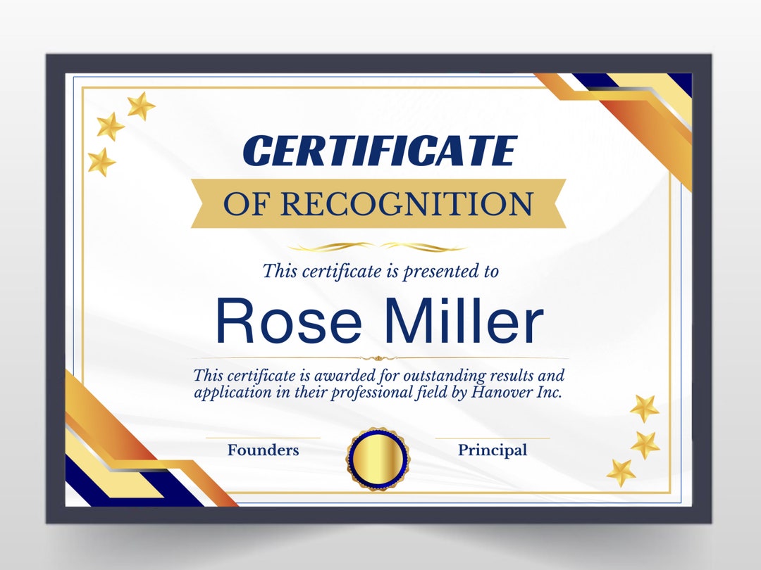 Modern Recognition Certificate Award| Recognition Award Display| Award ...