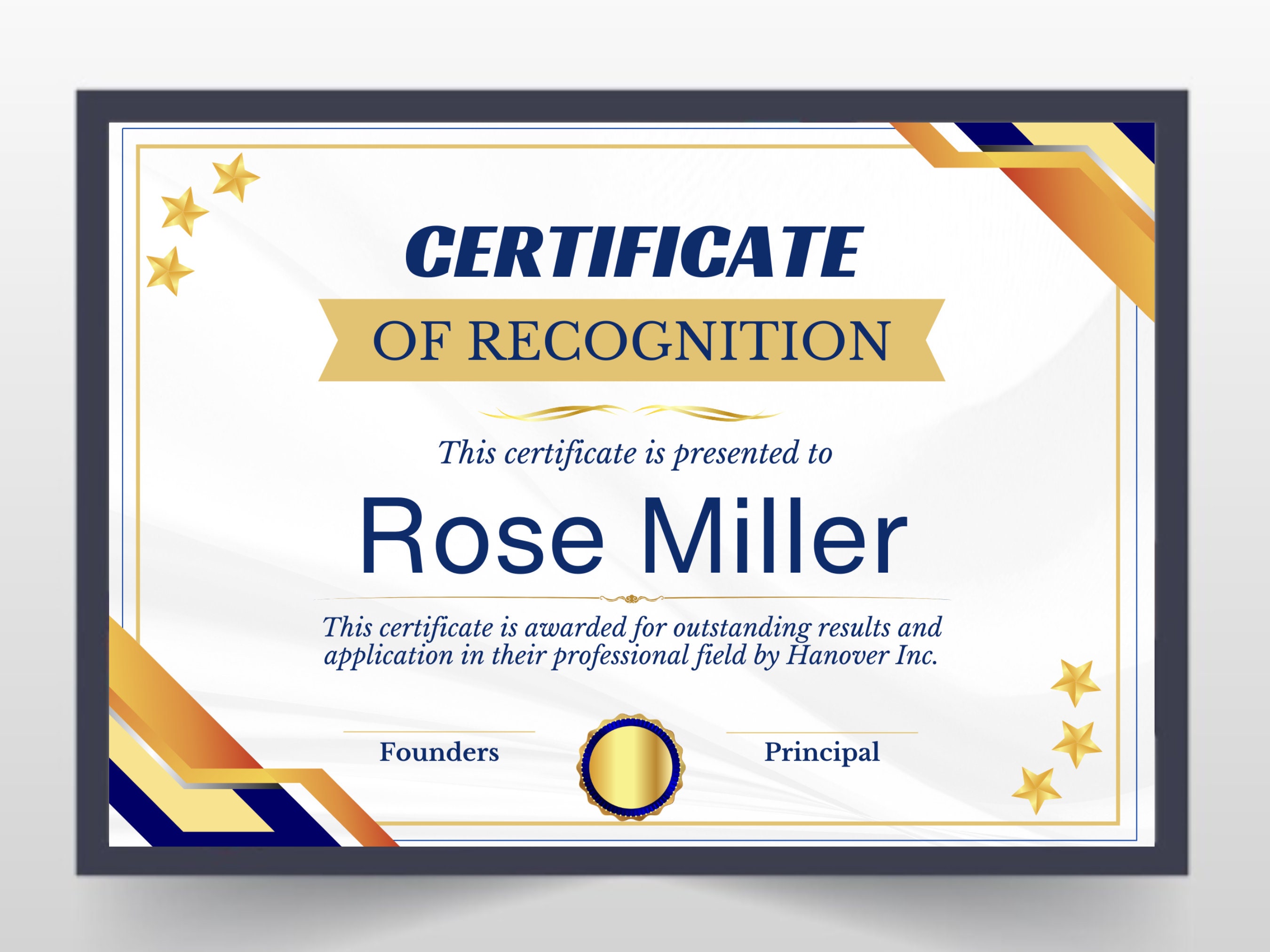 Modern Recognition Certificate Award| Recognition Award Display| Award ...