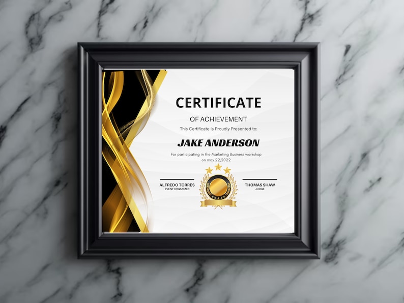 Certificate of Achievement| Achievement Award| Customizable Template ...