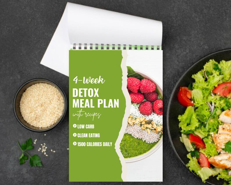 4 Week Detox Meal Plan Printable| Clean Eating Guide| Healthy Recipe ...