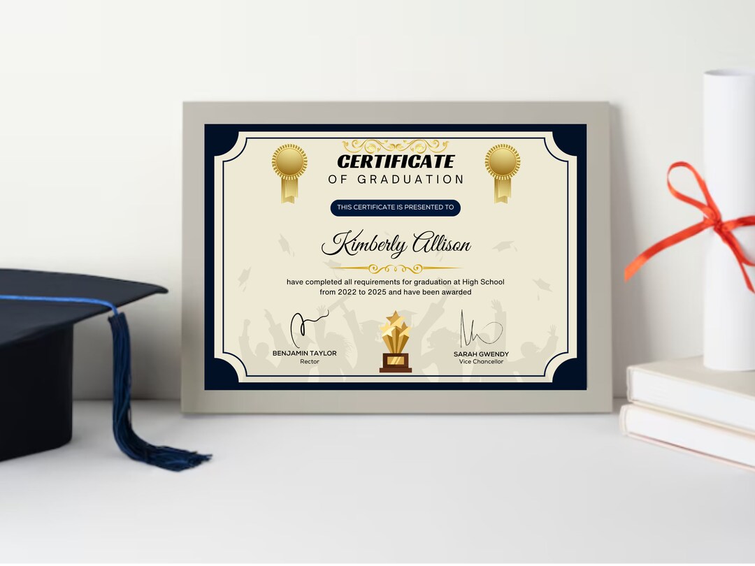 Modern Graduation Certificate Frame| Graduate Certificate| High School ...