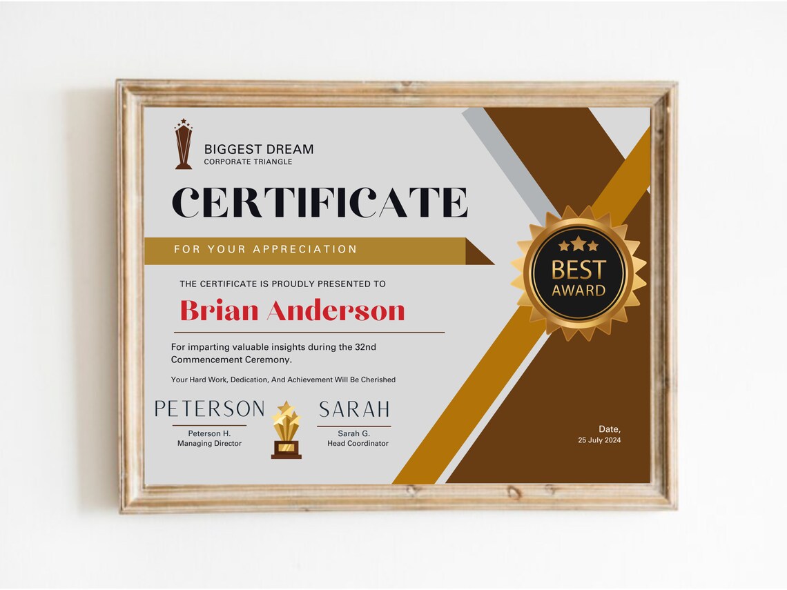 Custom Appreciation Certificate Holder | Award Certificate Design ...