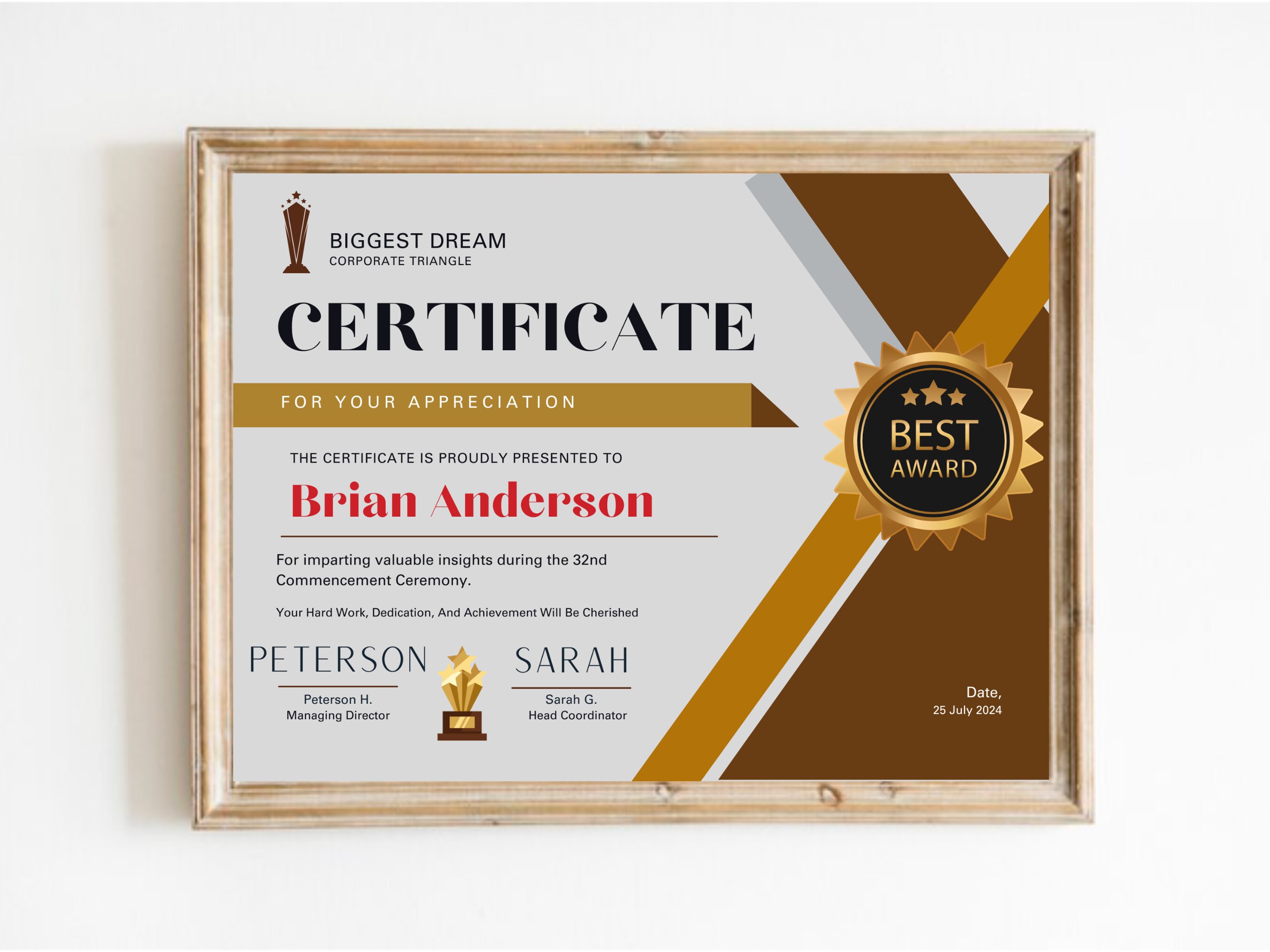 Custom Appreciation Certificate Holder | Award Certificate Design ...