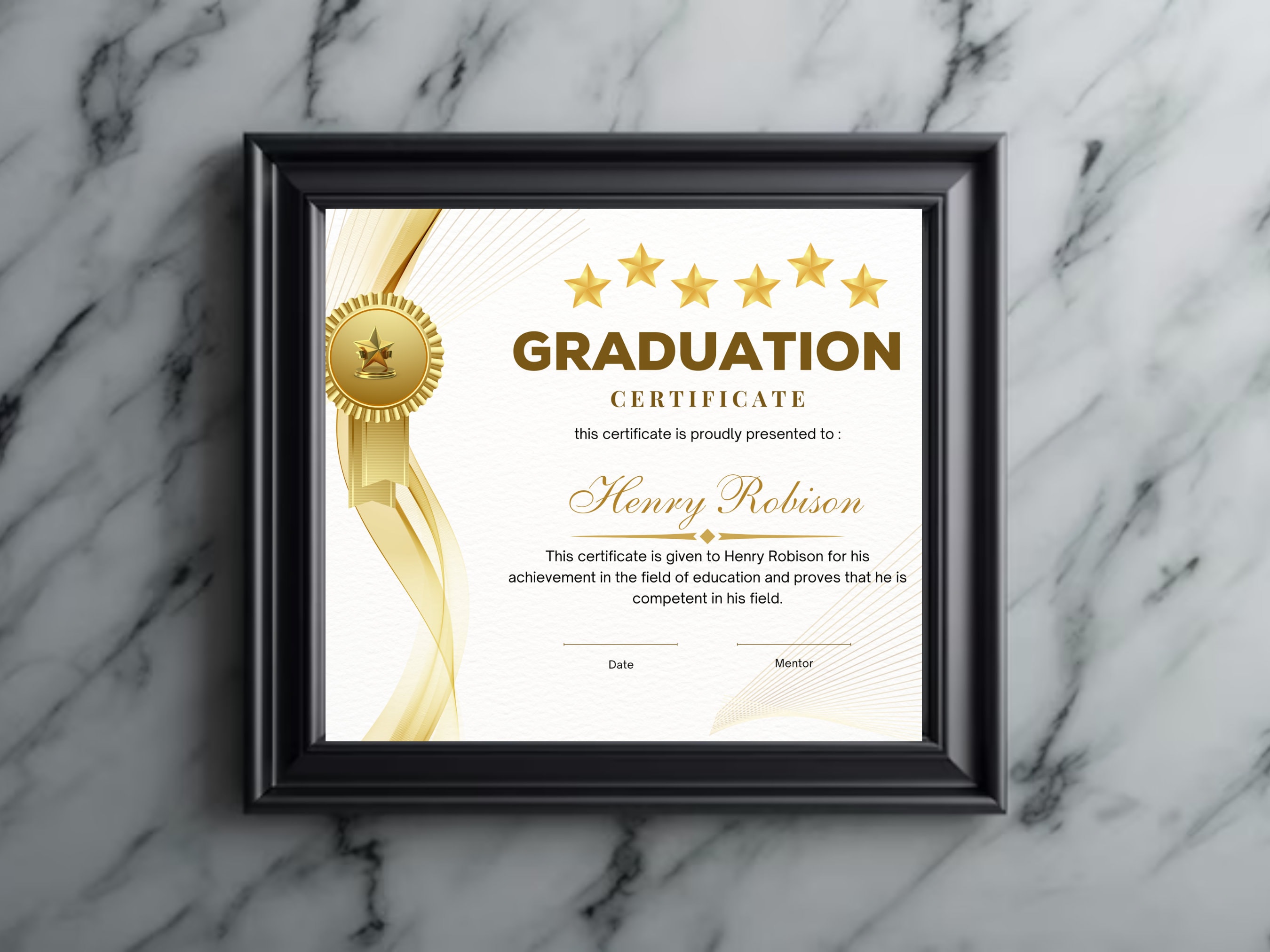 Custom Graduation Certificate Frame| Graduate Certificate| High School ...