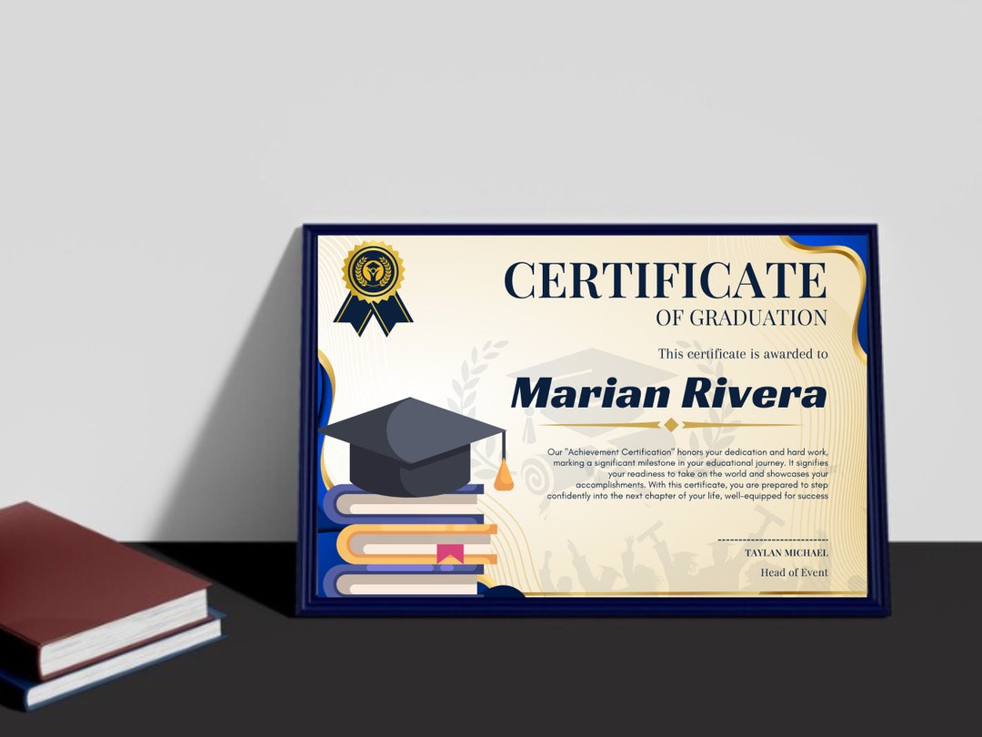 Modern Graduation Certificate Frame| Graduate Certificate| High School ...