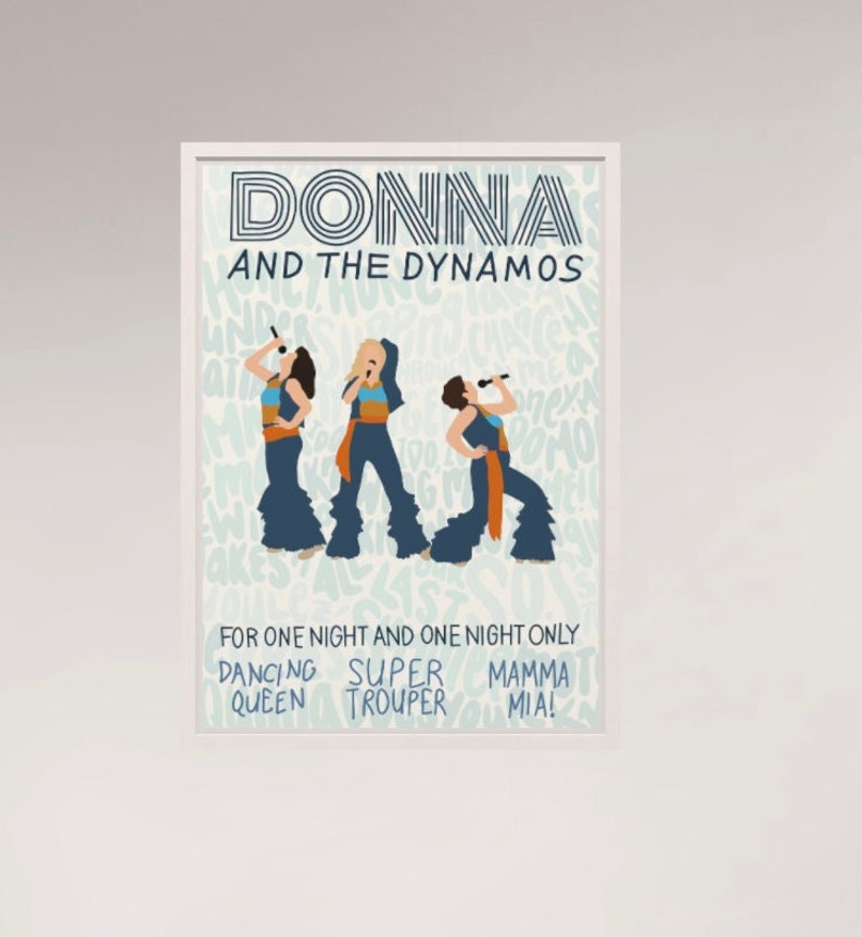 Mama Mia Poster Donna and the Dynamos Digital Art Poster Printable - Etsy