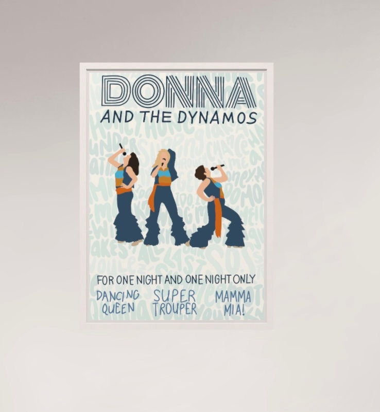 Mama Mia Poster Donna and the Dynamos Digital Art Poster Printable - Etsy