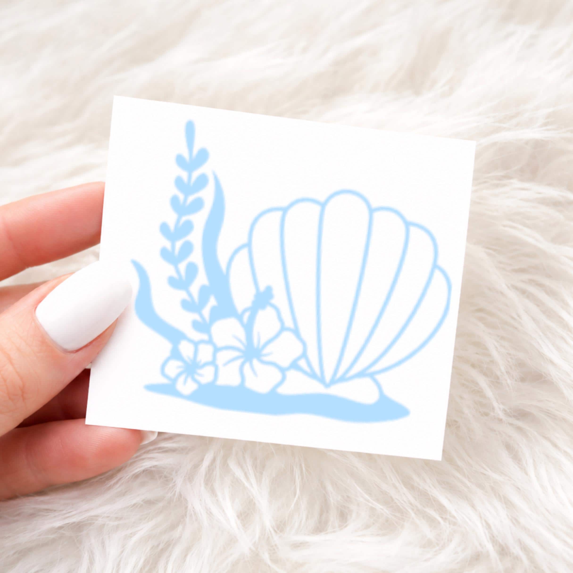 Floral Seashell Decal Sticker, Coastal Aesthetic Car Window Sticker - Etsy