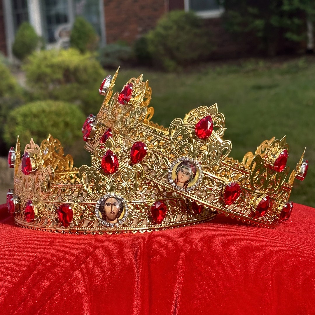 Handmade Orthodox Wedding Crowns: Jeweled Couple Crowns - Etsy