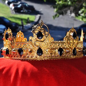 Spiked Dragon Crown: Gothic Gold Tiara, Fantasy King Cosplay - Etsy