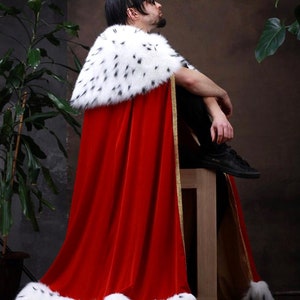 Royal Cape, Red Royal Cape, Historical Costume, Cape, King Robe Royal ...