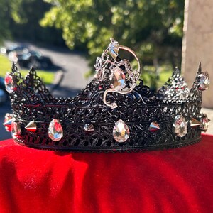 Black Crown King Crown Black Mens Crown Dragon Black Gothic Crown Halo ...