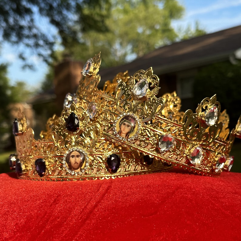 Wedding Crowns Set of Orthodox Groom and Bride Crowns - Etsy