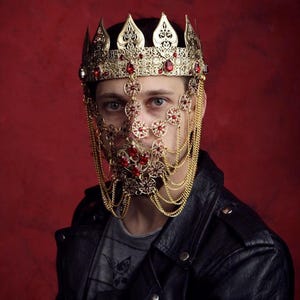 Face Mask Crown, Gold Crown, Gold Gothic Crown, Gothic Crown Custom ...