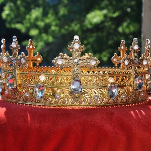 Cross Crown King's Crown for Men Medieval Renaissance King Prince Metal ...