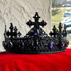 BAT Black Crown Gothic Crown Cross Crown Alt Headpiece Gothic Wedding ...