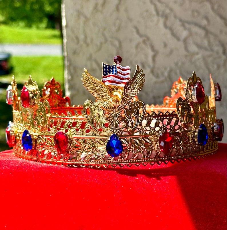 4th of July King Crown: Gold Baroque Men's Tiara - Etsy