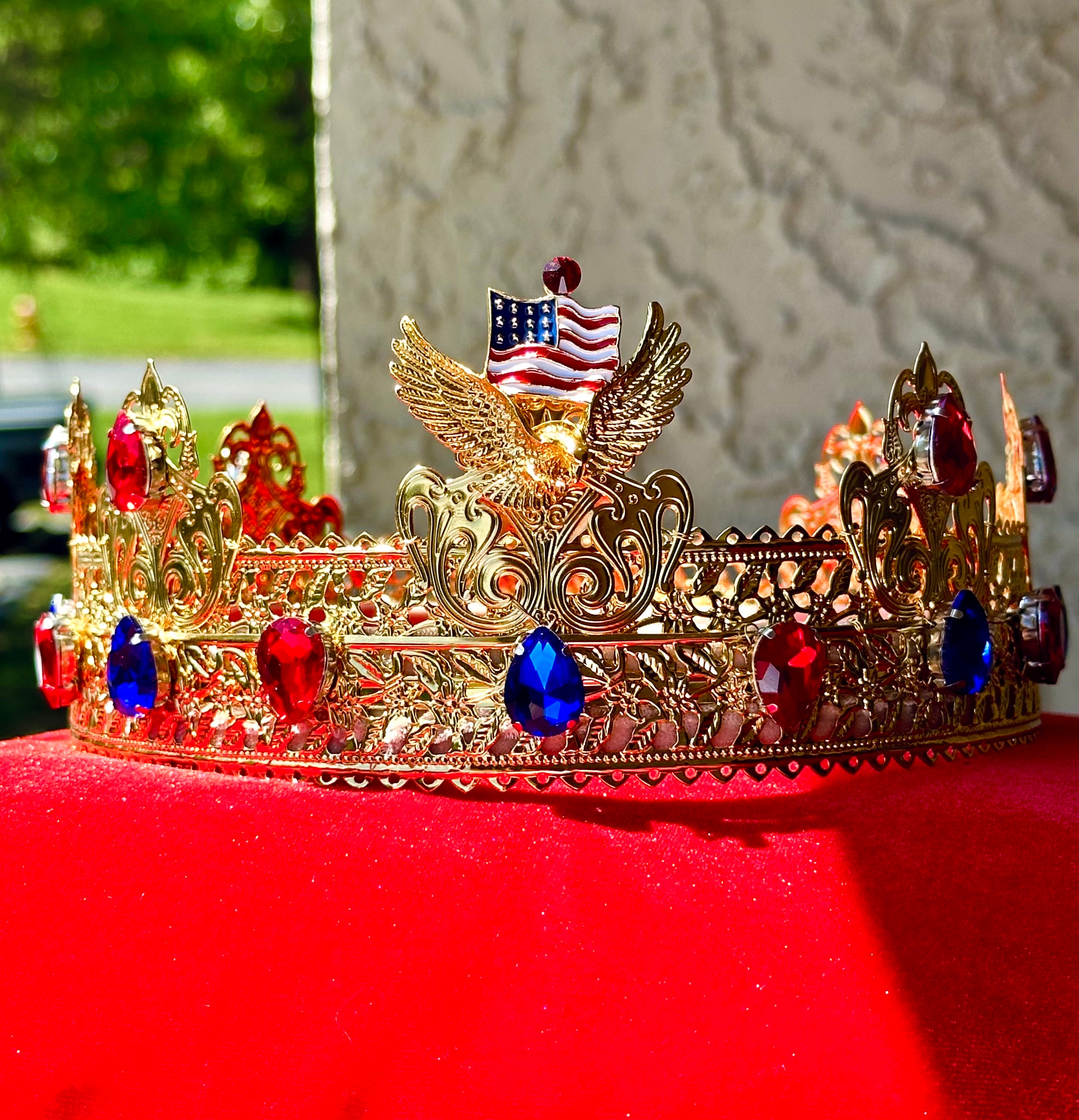 4th of July King Crown: Gold Baroque Men's Tiara - Etsy