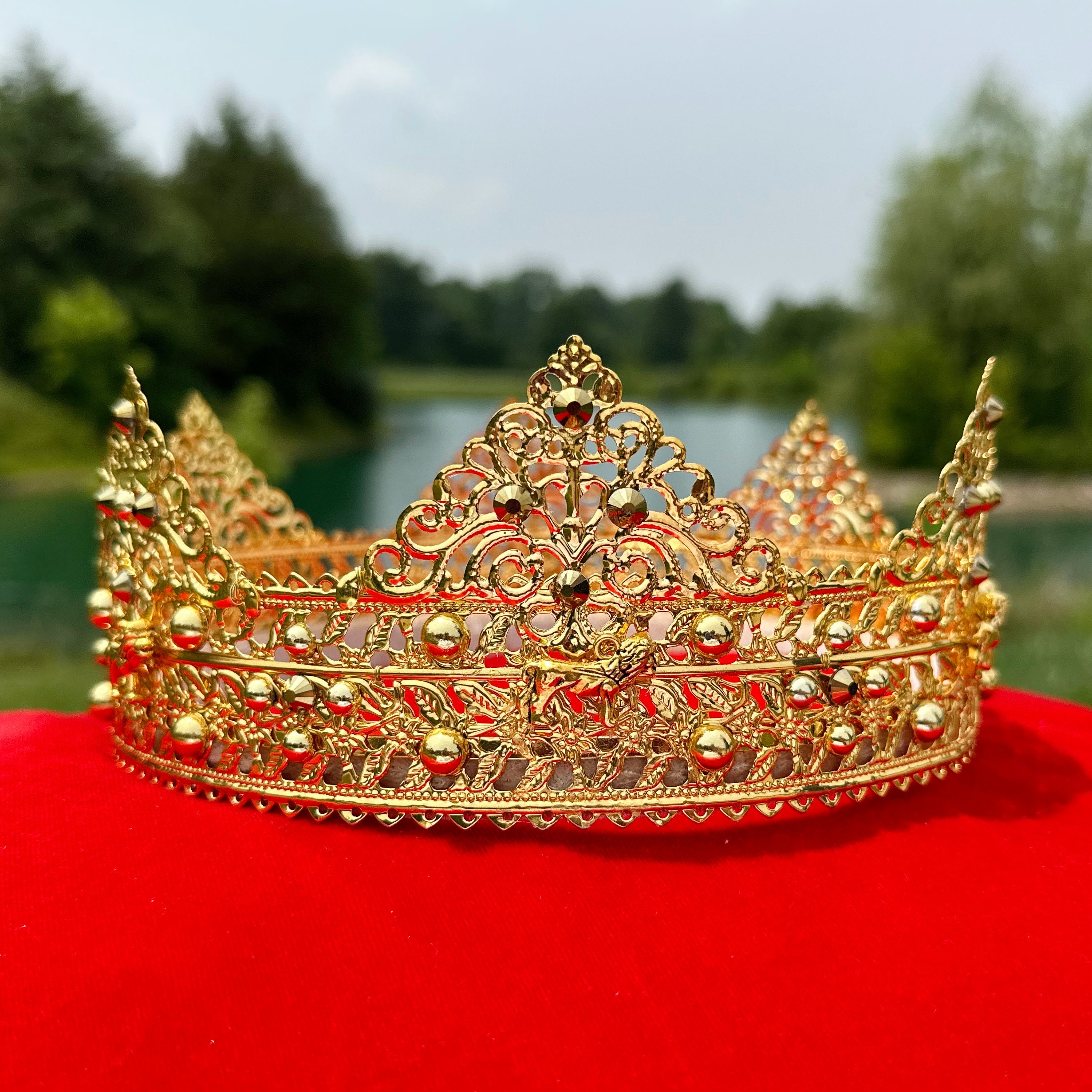 Handmade Gold Medieval King Crown: Renaissance Royal Headpiece - Etsy