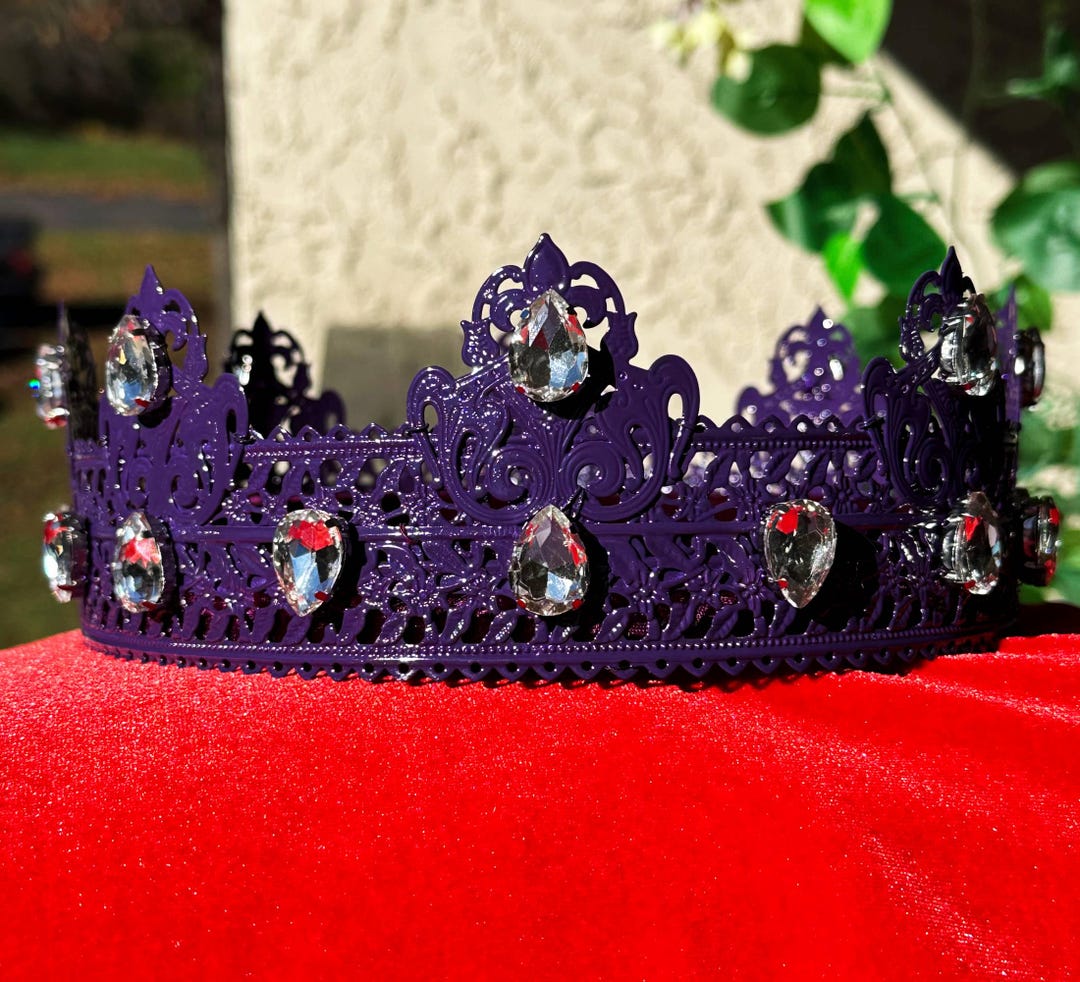 Purple King Crown: Handmade Baroque Mardi Gras Tiara - Etsy