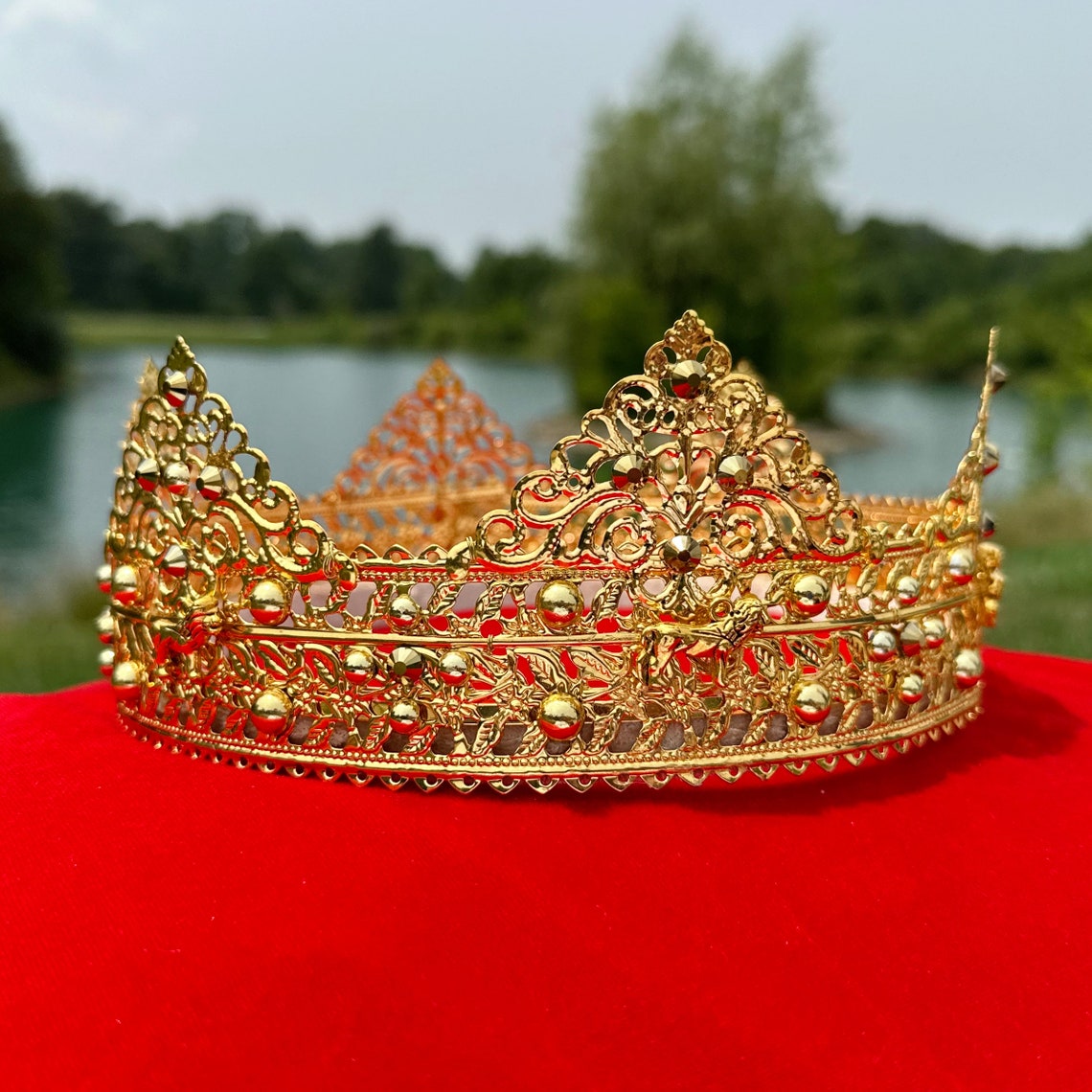 Handmade Gold Medieval King Crown: Renaissance Royal Headpiece - Etsy