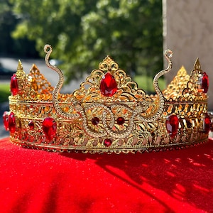 Snake King Crown: Handmade Gold Medieval Baroque Headpiece - Etsy
