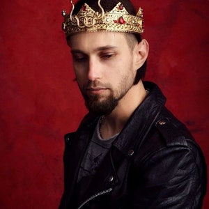 Snake King Crown: Handmade Gold Medieval Baroque Headpiece - Etsy