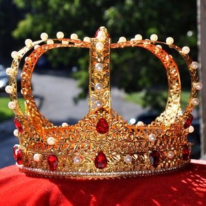Handmade Gold King Crown: Medieval Baroque Royal Headpiece - Etsy