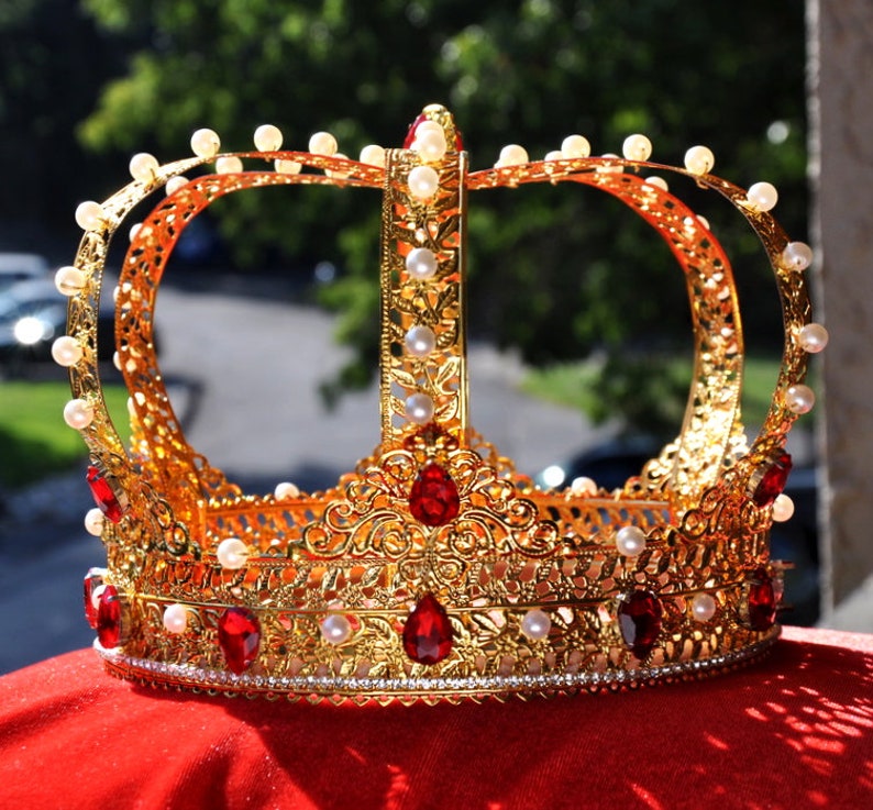 Handmade Gold King Crown: Medieval Baroque Royal Headpiece - Etsy