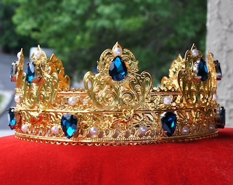 Renaissance Men King Crown Royal Blue and Gold Crown Birthday King ...
