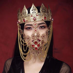 Face Mask Crown, Gold Crown, Gold Gothic Crown, Gothic Crown Custom ...