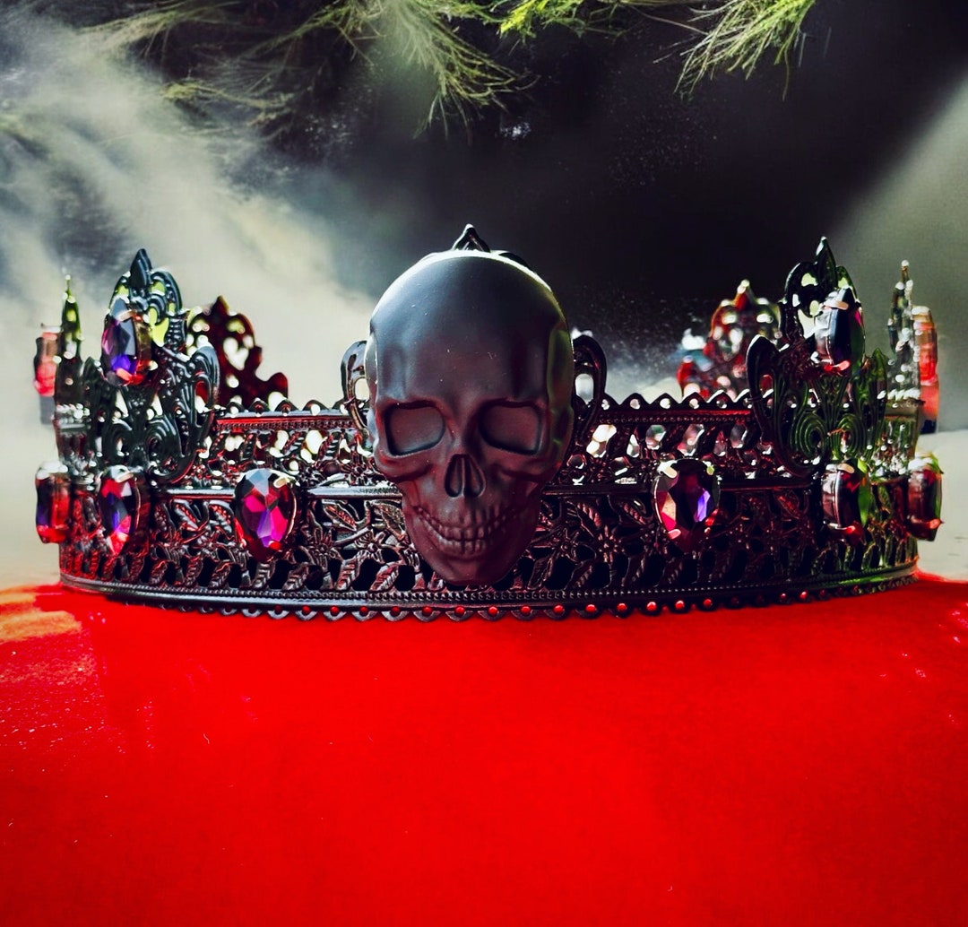 Skull King Crown: Gothic Headpiece Black Crown - Etsy