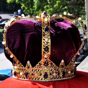 ROYAL Purple King Crown, Male Crown, Men's Crown, Crowns and Tiaras ...