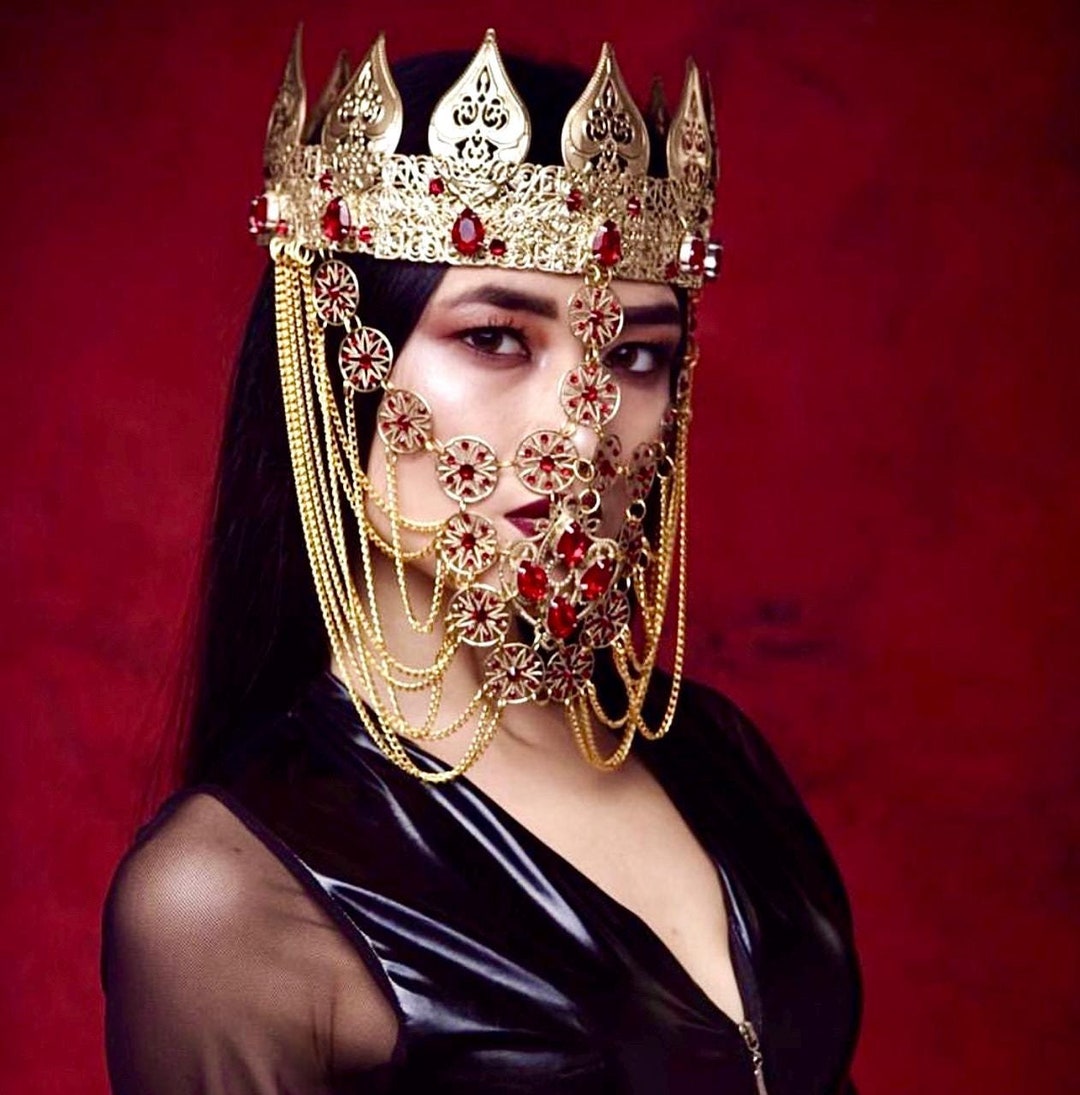Face Mask Crown, Gold Crown, Gold Gothic Crown, Gothic Crown Custom ...