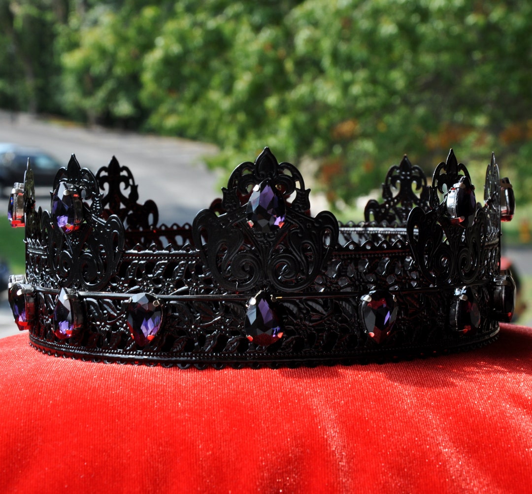 Black Gothic Crown, King Crown, Male Crown, Men's Crown, Crowns and Tiaras, Gold, Medieval, Head ...