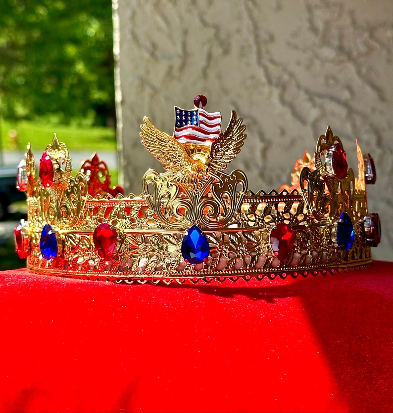 4th of July King Crown: Gold Baroque Men's Tiara - Etsy